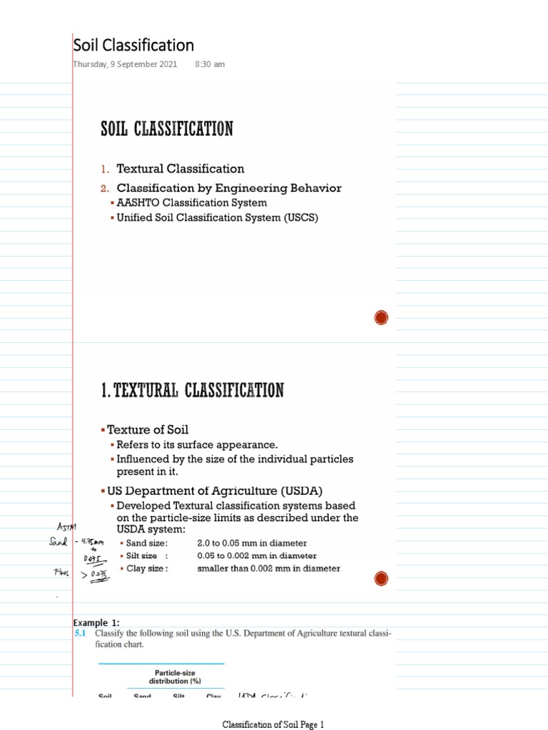 Soil Classification: Thursday, 9 September 2021 8:30 Am | PDF | Soil | Silt