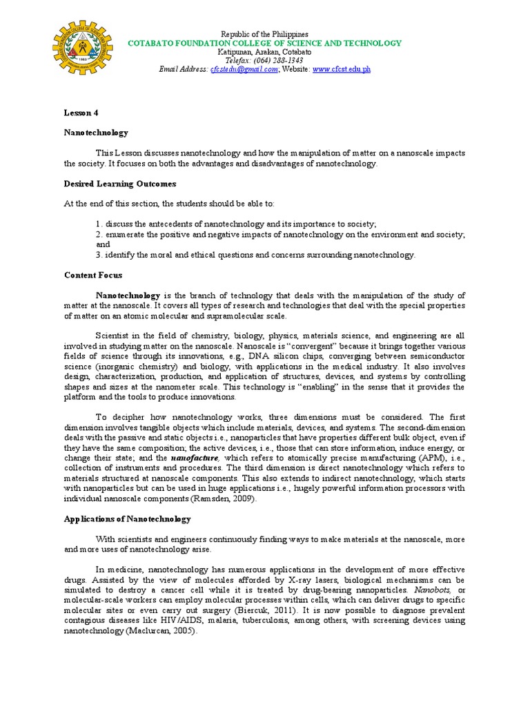 Module 3 Section 4 | PDF | Nanotechnology | Nanoparticle