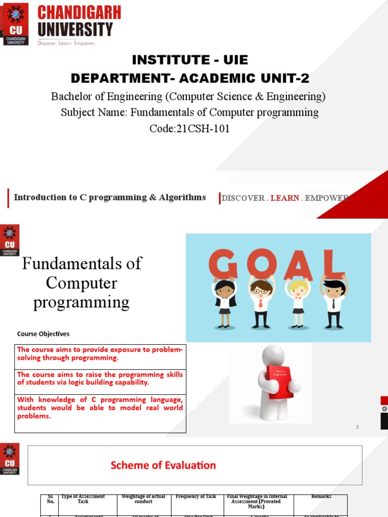 Institute - Uie Department-Academic Unit-2 | PDF | Computer Programming | Algorithms