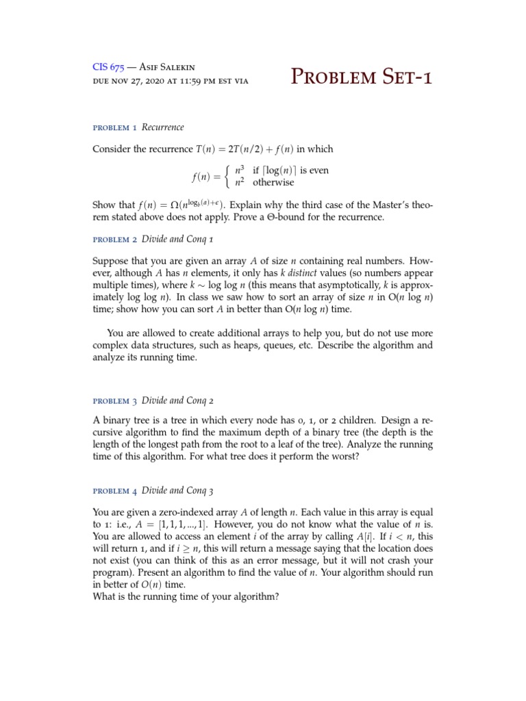 Problem Set 1 | PDF | Vertex (Graph Theory) | Mathematics