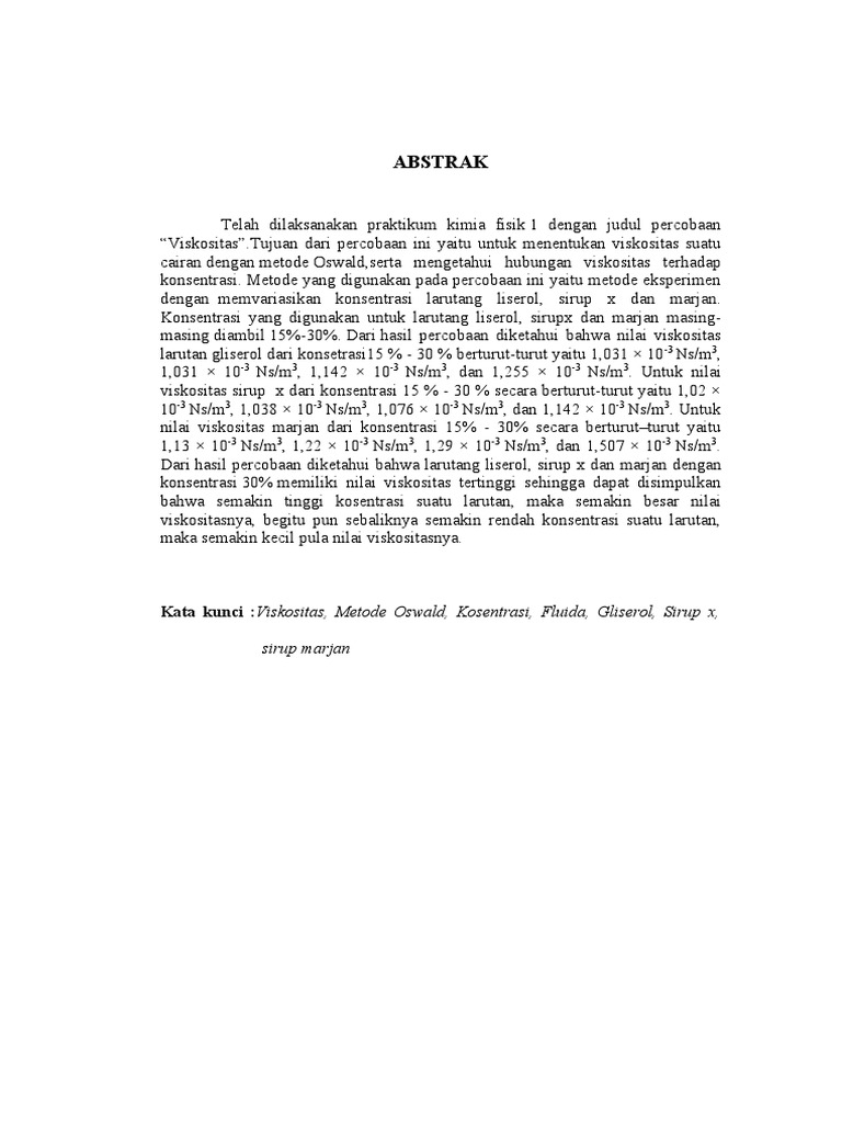 Percobaan 4 Viskositas | PDF | Sains & Matematika