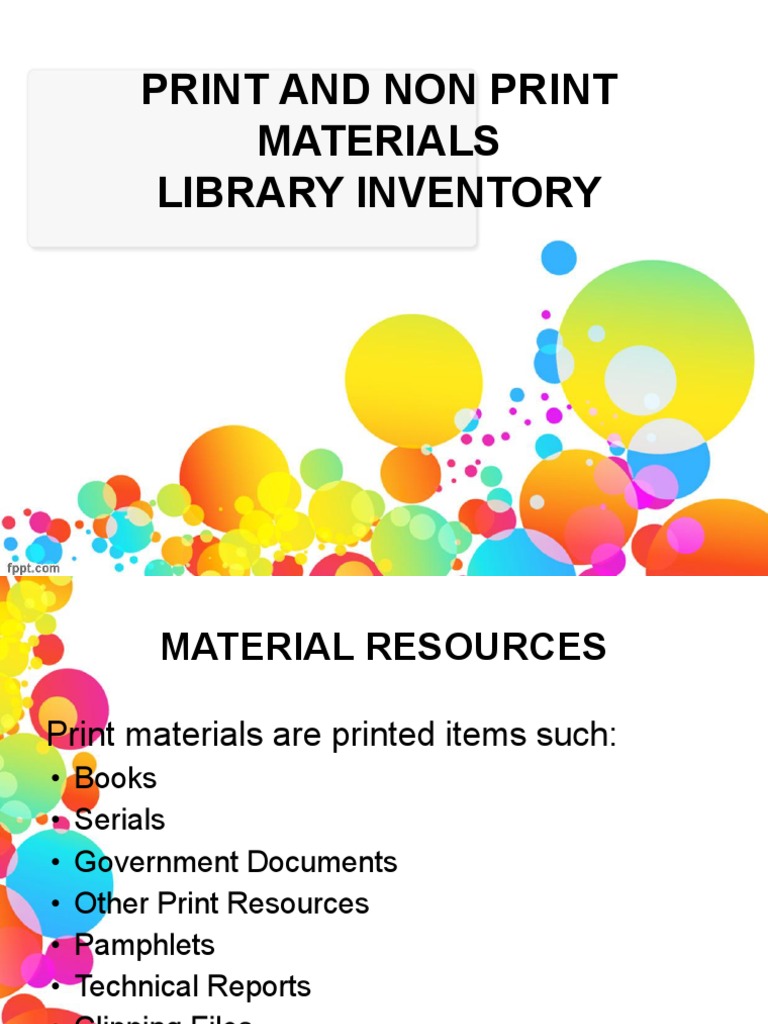 Print and Non Print and Library Inventory | PDF | Microform | Libraries