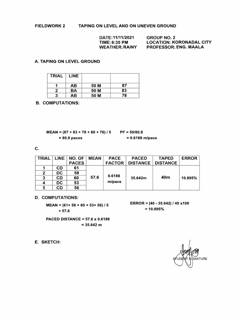 Fieldwork No.1 | PDF