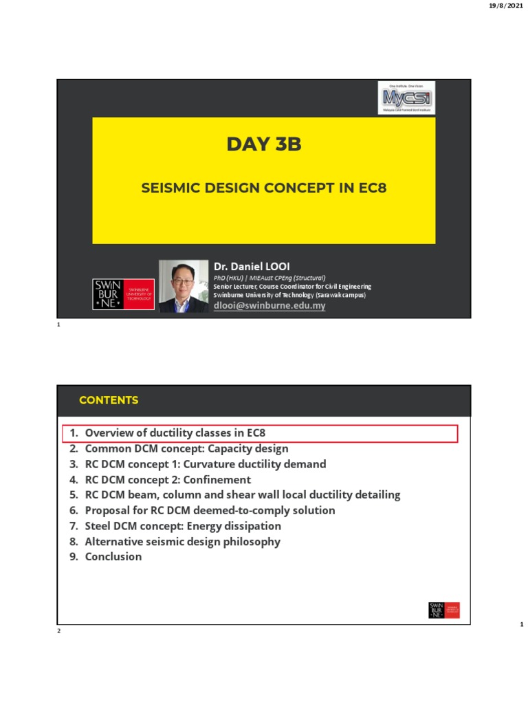 Seismic Design Concepts in EC8 | PDF | Earthquake Engineering | Bending