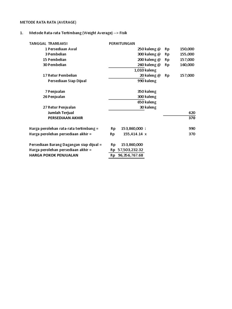 Metode Rata-Rata | PDF