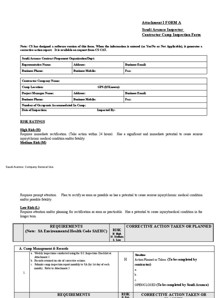 Monthly Camp Inspection Form | PDF | Ac Power Plugs And Sockets ...
