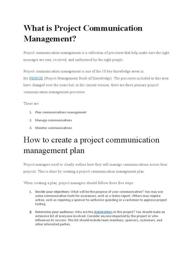 Monitor Project Communication | PDF | Communication | Business