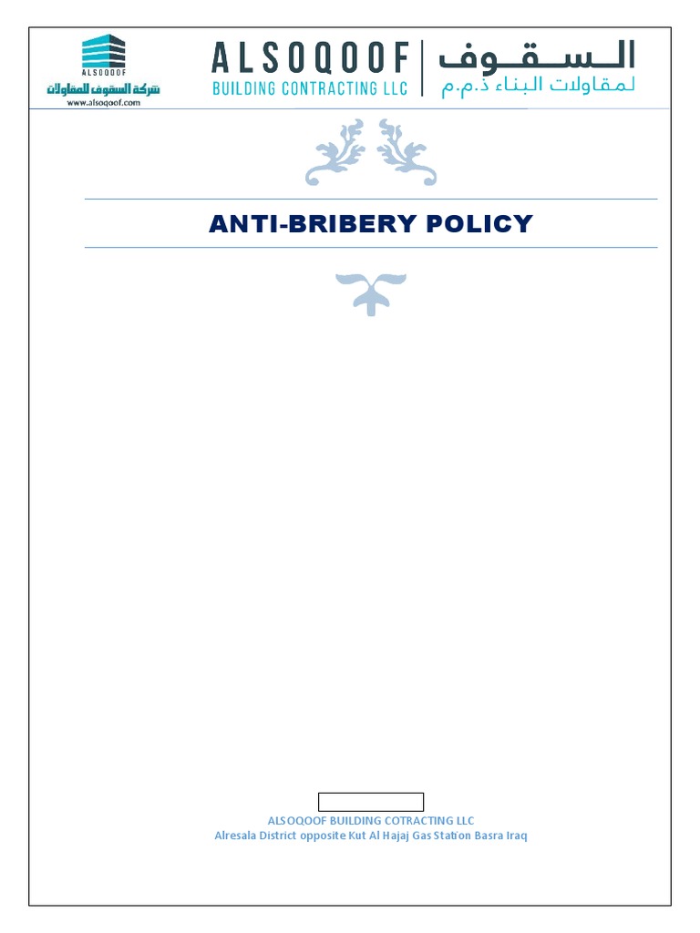 Anti Bribary Poilcy | PDF | Bribery | Corruption