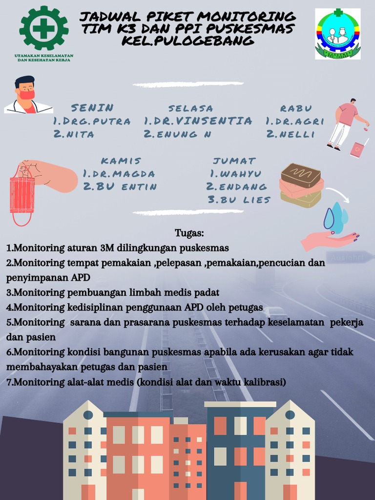 Jadwal Piket K3 Dan Ppi Puskesmas Kel - Pulogebang | PDF
