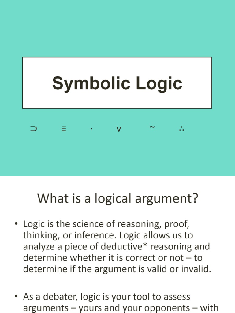 Symbolic Logic | PDF