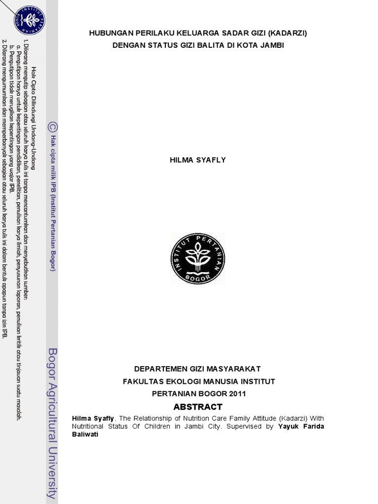 Adoc - Pub - Hubungan Perilaku Keluarga Sadar Gizi Kadarzi Deng ...