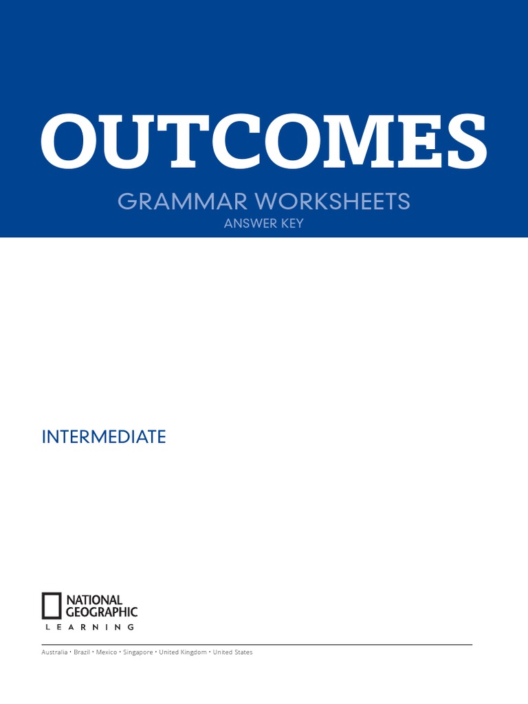 Intermediate - Grammar Worksheets - Answer Key | PDF | Verb | Linguistics