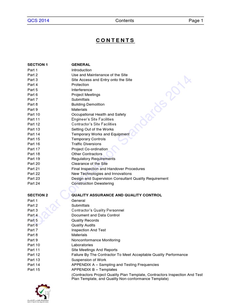 QCS 2014 General, Struct & Arch | PDF | Specification (Technical ...