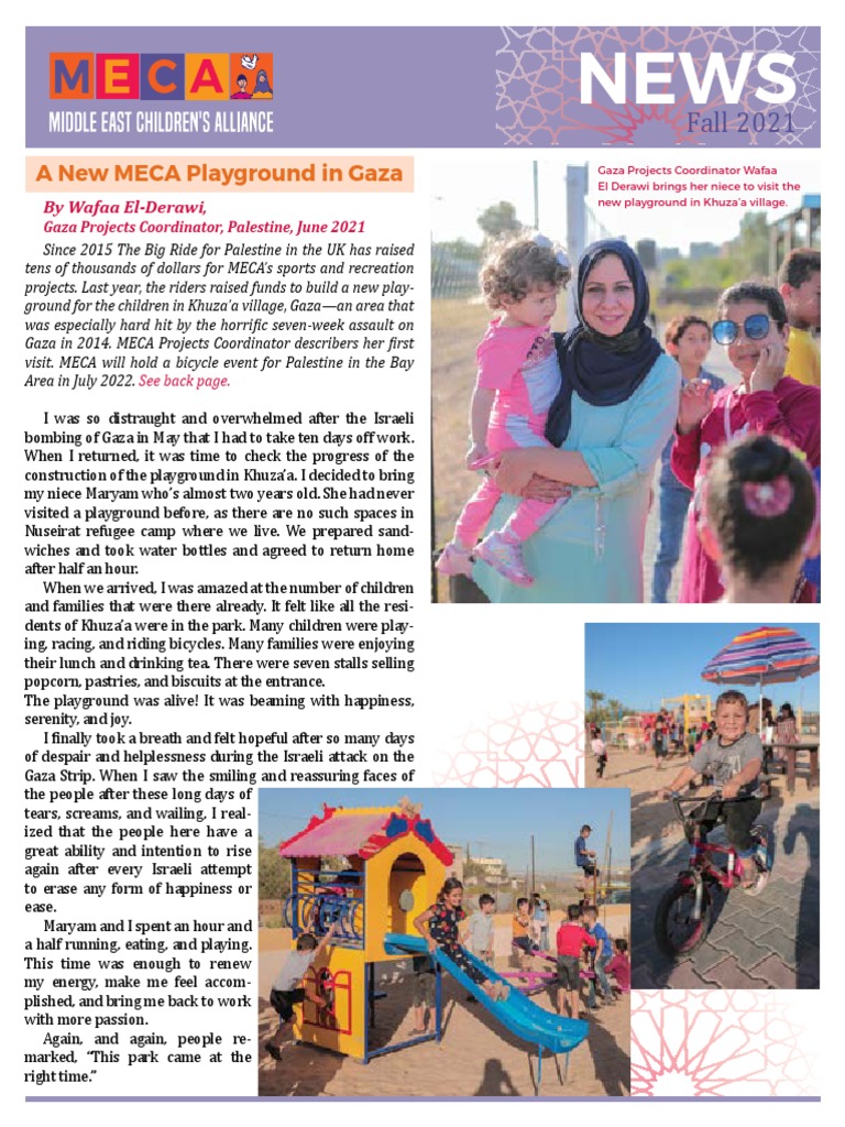 Fall 2021: A New MECA Playground in Gaza | PDF | Palestinians ...