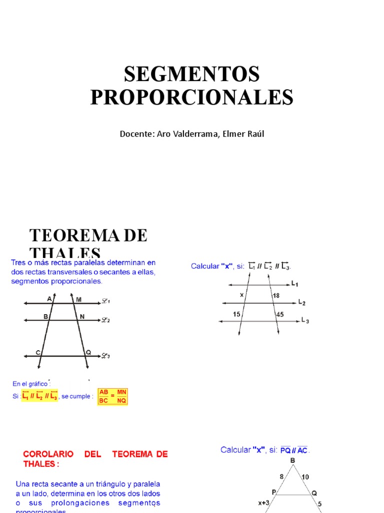 Segmentos Proporcionales Pre | PDF