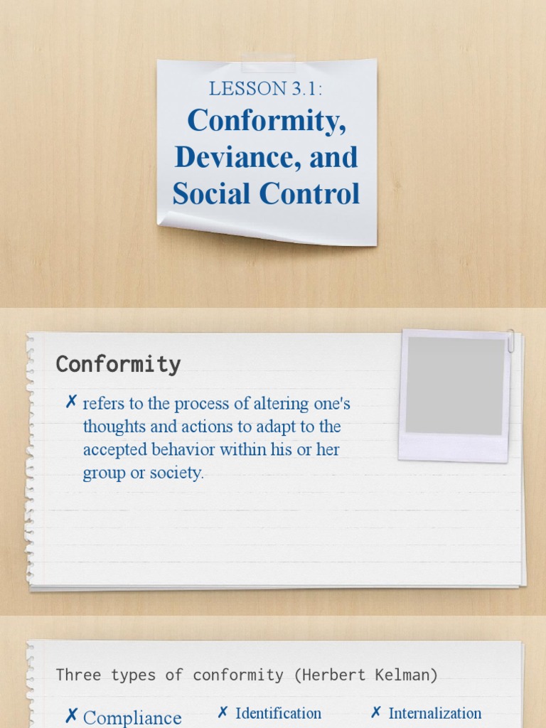 Conformity, Deviance, and Social Control | PDF | Deviance (Sociology ...