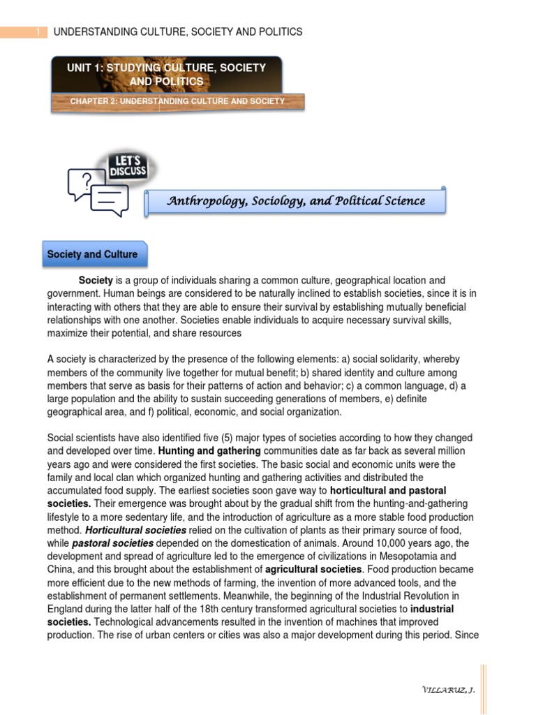 Understanding Culture and Society | PDF | Society | Socialization