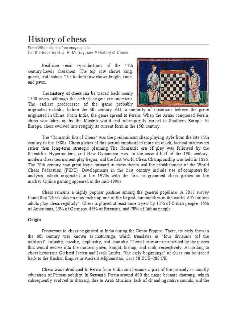 History of Chess | PDF | Chess | Board Games