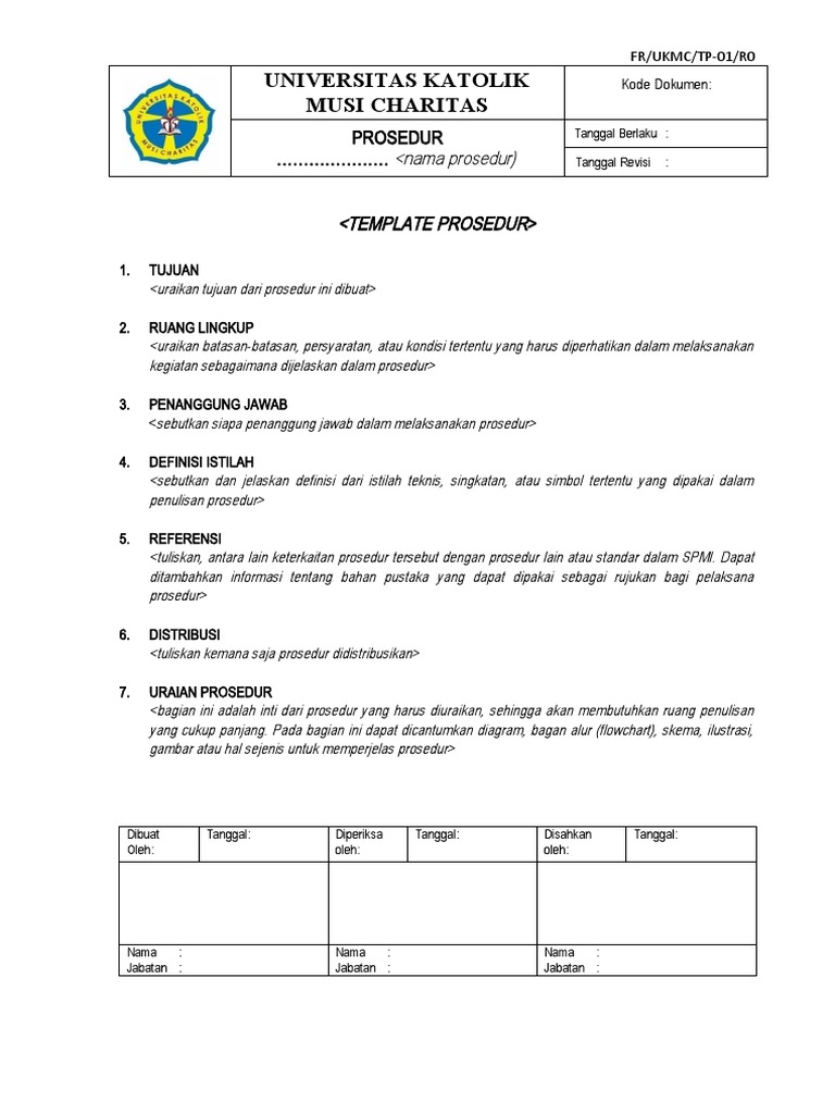 Template Sop Ukmc | PDF