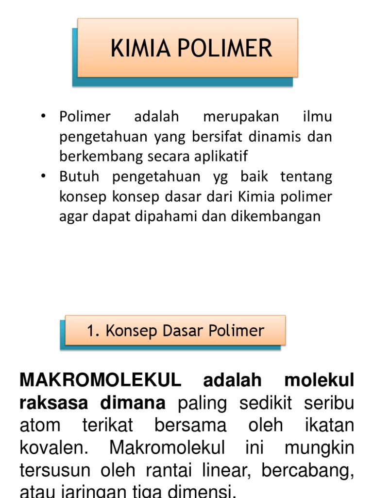 Konsep Dasar Dan Klasifikasi Polimer Pdf