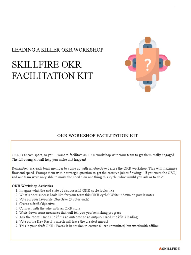 SKILLFIRE OKR Facilitation Kit | PDF | Performance Indicator | Cognition