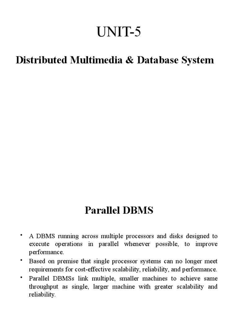 Distributed Multimedia & Database System | PDF | Databases | Central Processing Unit
