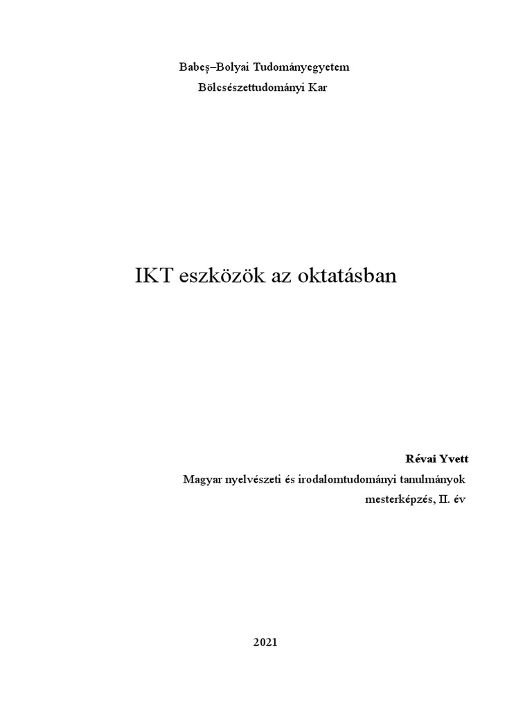 IKT Eszközök Az Oktatásban | PDF