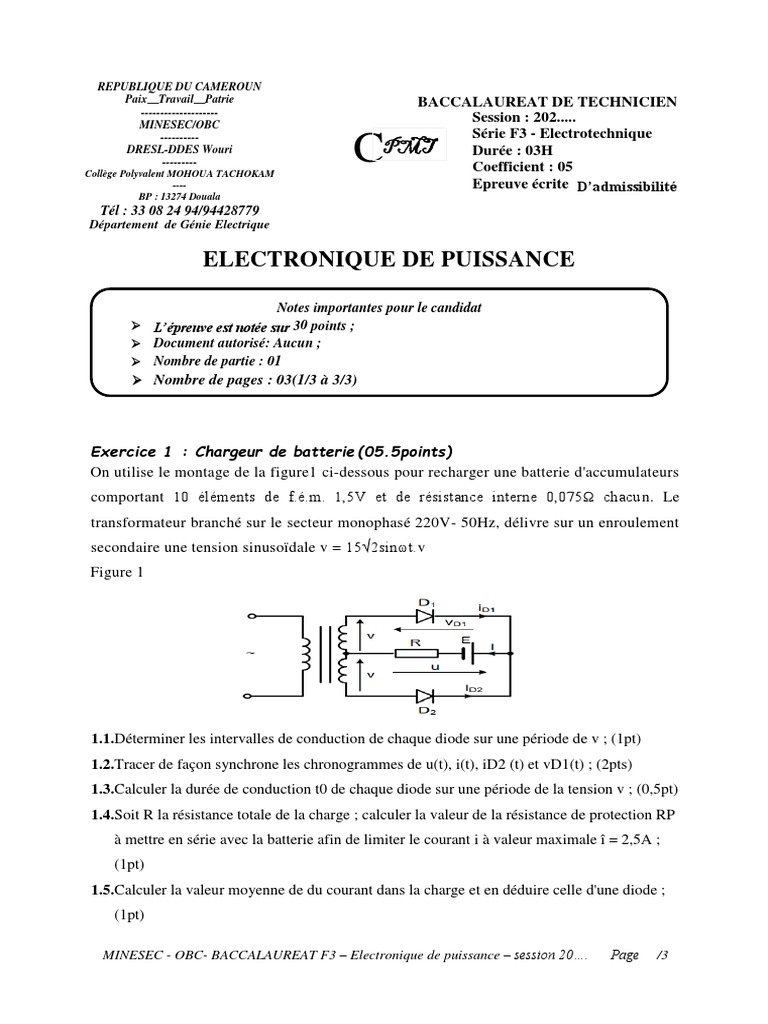 Sq2 Ep 2022 Mohoua | PDF | Redresseur | Électrotechnique