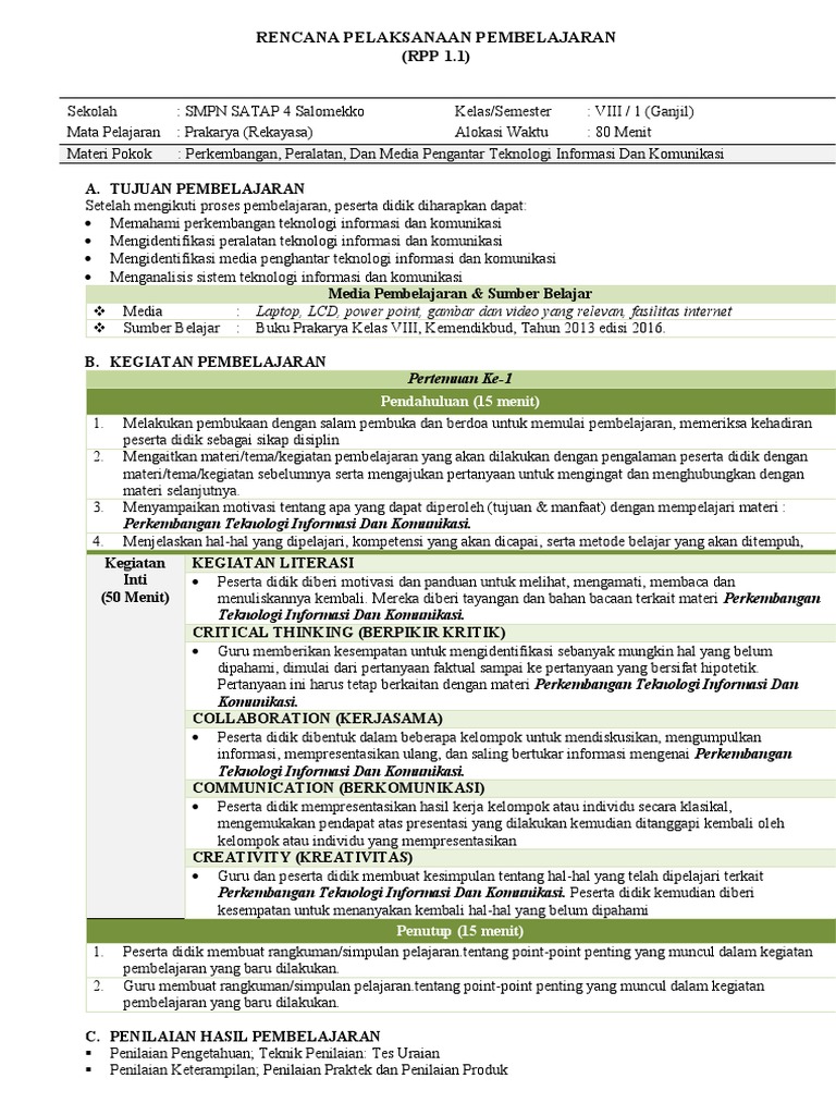RPP Rekayasa 8 | PDF | Karier & Perkembangan | Komputer