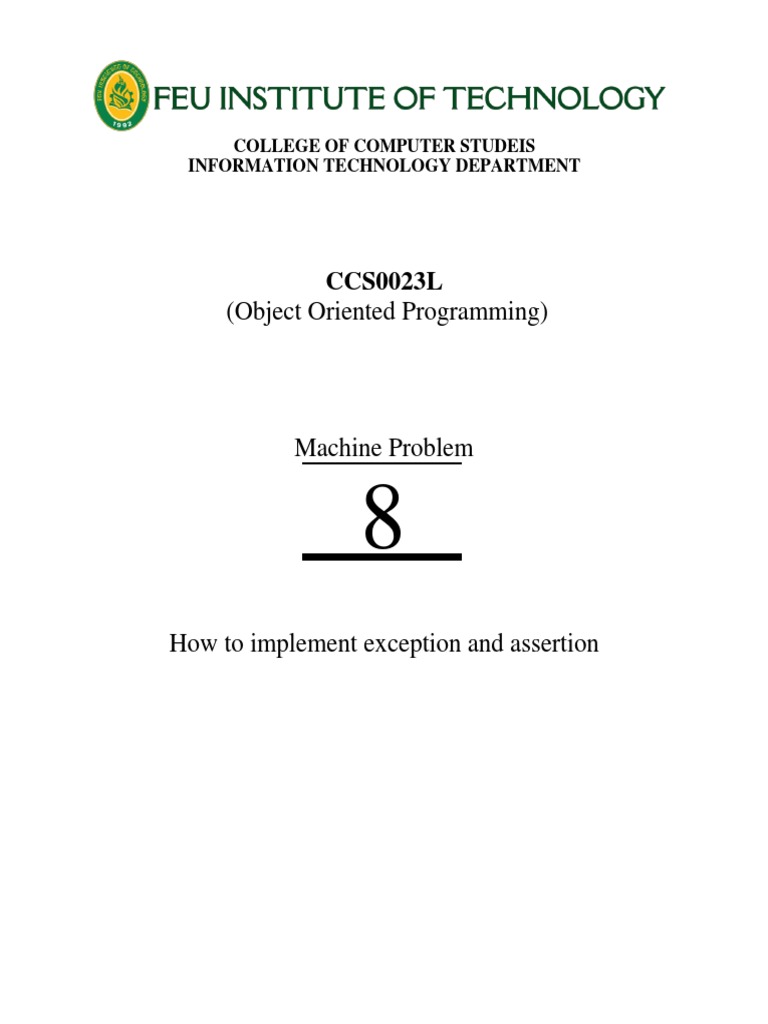 (Object Oriented Programming) : CCS0023L | PDF | Computer Programming | Programming Paradigms