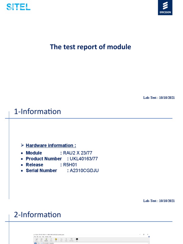 RAU2 X 23/77 Module Test Report | PDF