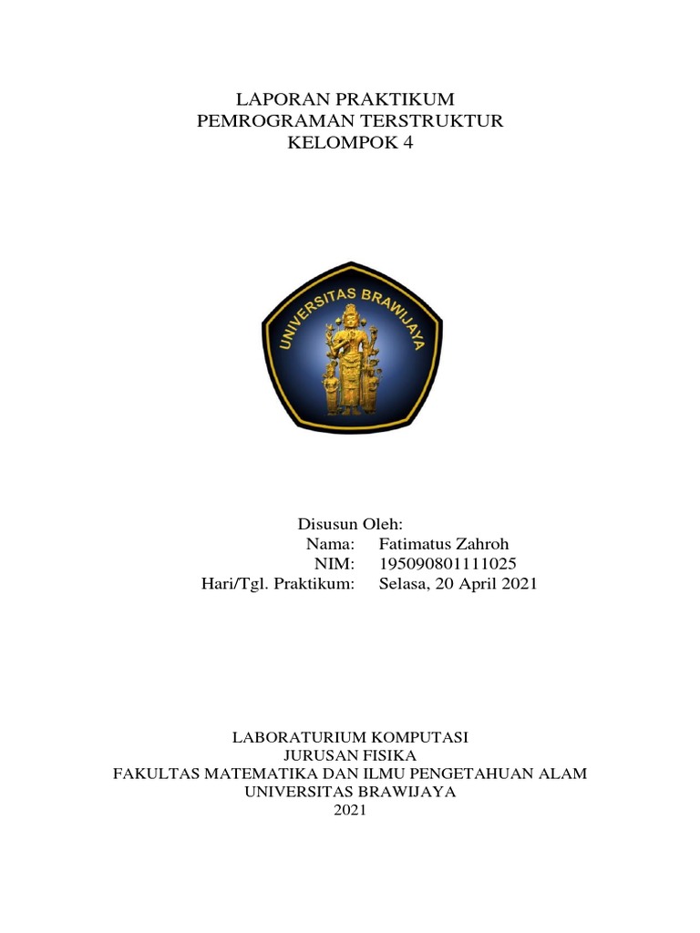 Laporan Praktikum Pemrograman Terstruktur Kelompok 4 | PDF