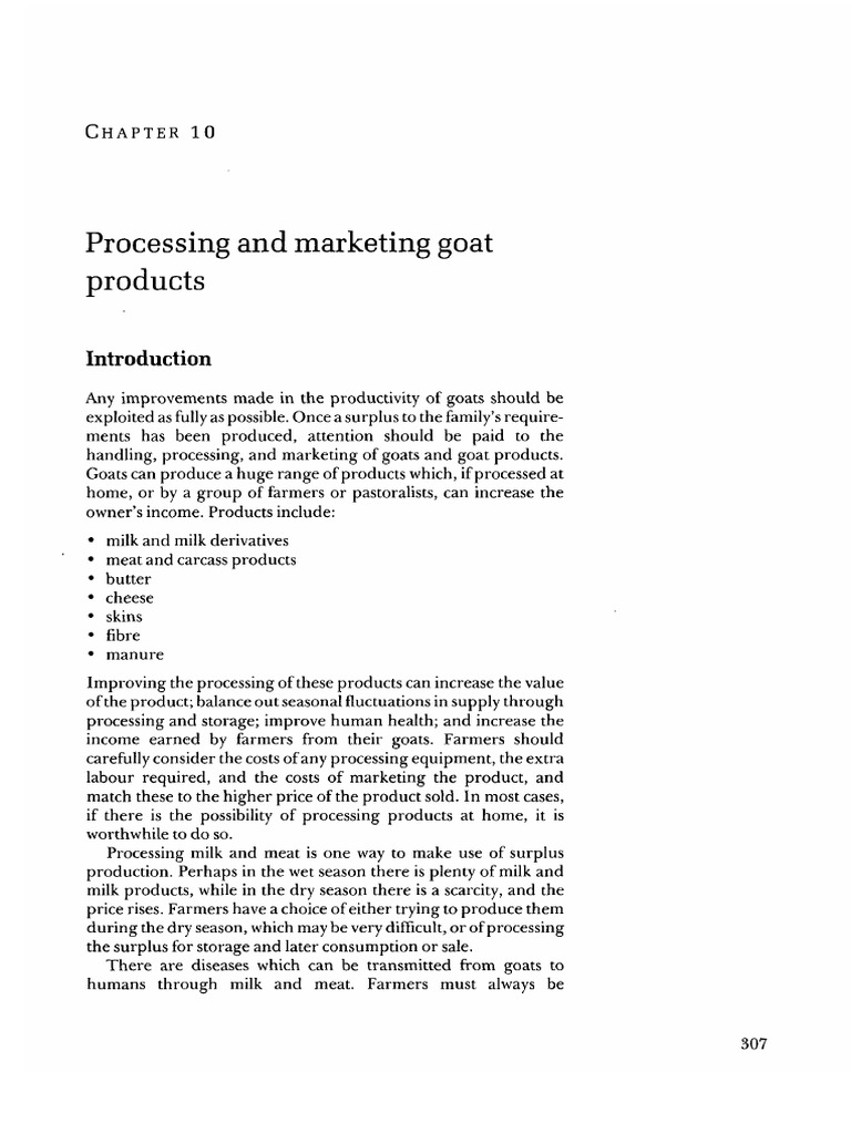 Goat Product Processing & Marketing Guide | PDF | Manure | Butter