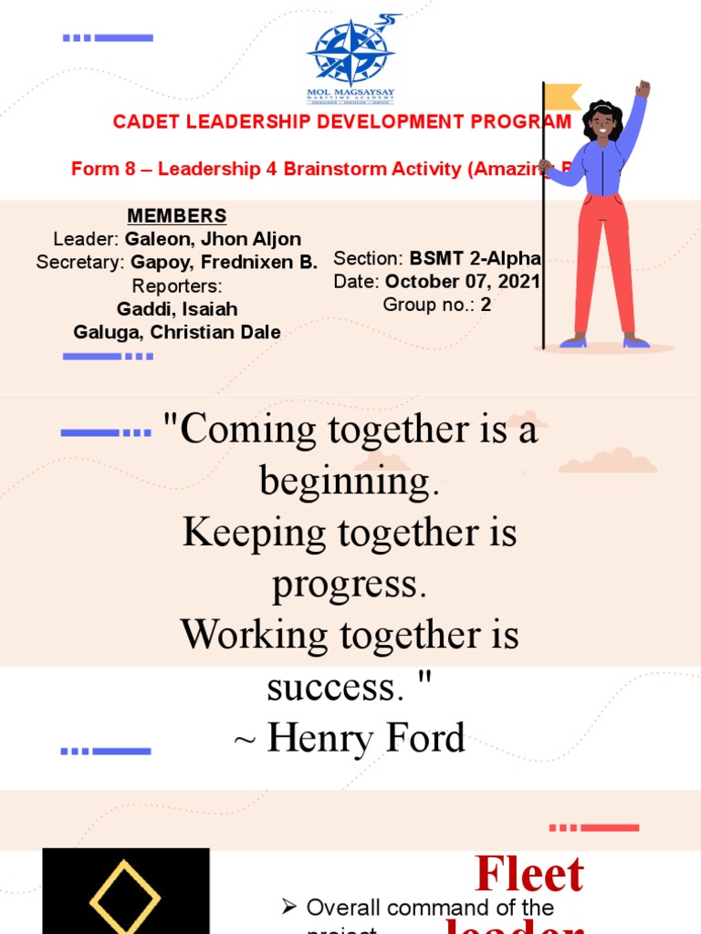 Cadet Leadership Development Program Form 8 - Leadership 4 Brainstorm ...