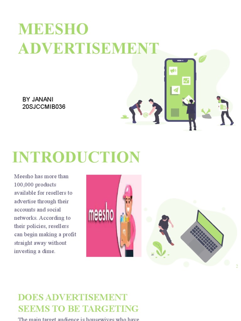 Meesho Advertisement: by Janani 20SJCCMIB036 | PDF | Market ...