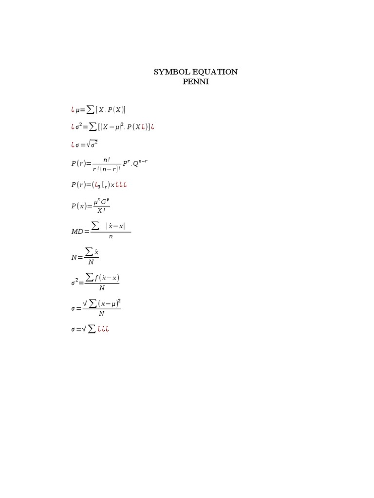 Symbol Equation | PDF
