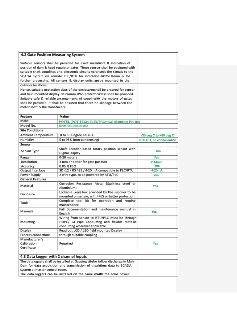 Gate Position Sensor System Specs | PDF | Programmable Logic Controller ...
