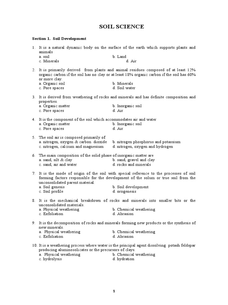 Soil Sci Reviewer | PDF | Soil | Rock (Geology)