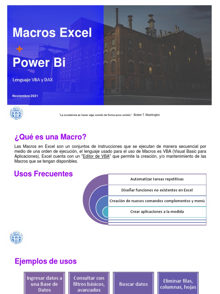 Macros Excel Power Bi: Lenguaje VBA y DAX | PDF | Macro (informática) | Microsoft Excel