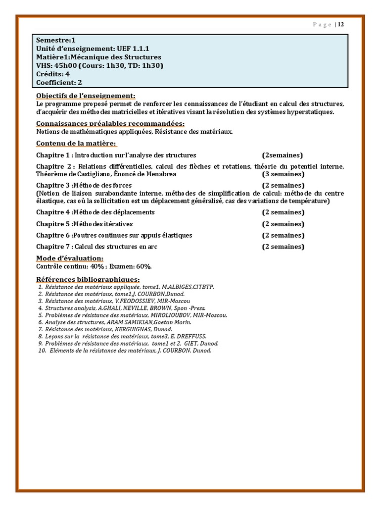 ANALYSE DES STRUCTURES-Structures | PDF