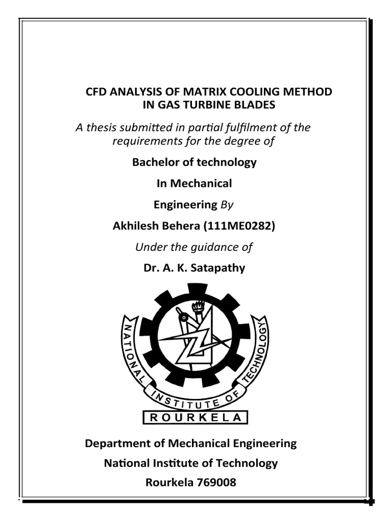 CFD Analysis of Matrix Cooling Method in Gas Turbine Blades | PDF ...