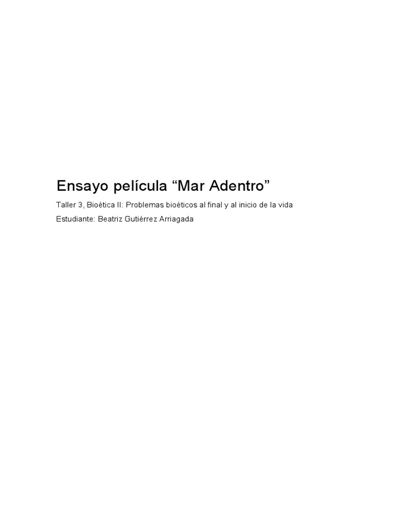Ensayo Película Mar Adentro | PDF | Libertad