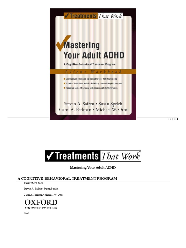 Mastering Your Adult ADHD A CBT Program Client Workbook | PDF | Adult ...