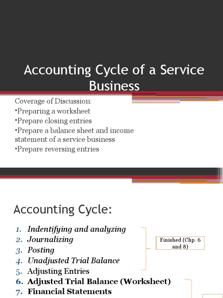 Accounting Cycle of A Service Business | PDF | Debits And Credits ...