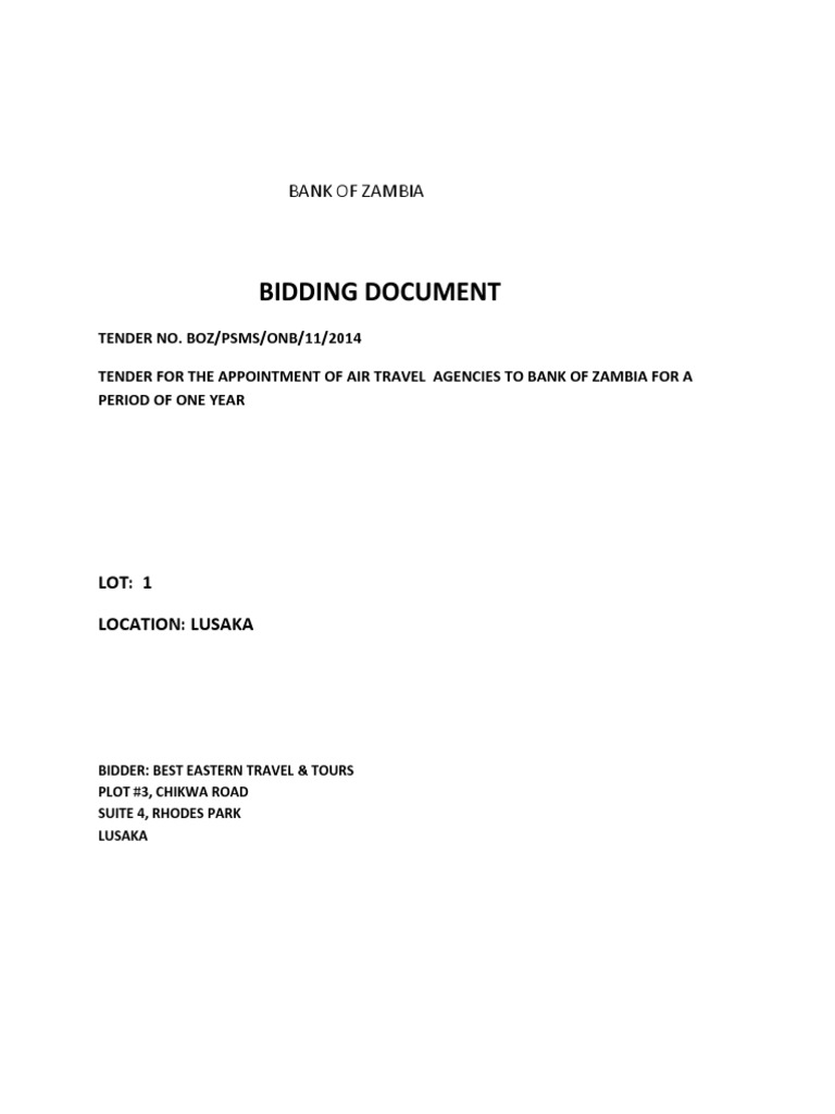 Bank of Zambia Cover Page | PDF