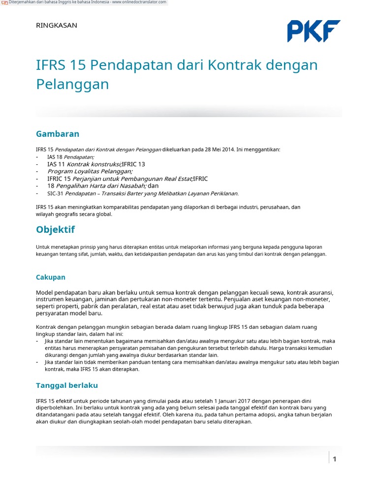 IFRS 15 Summary - En.id | PDF