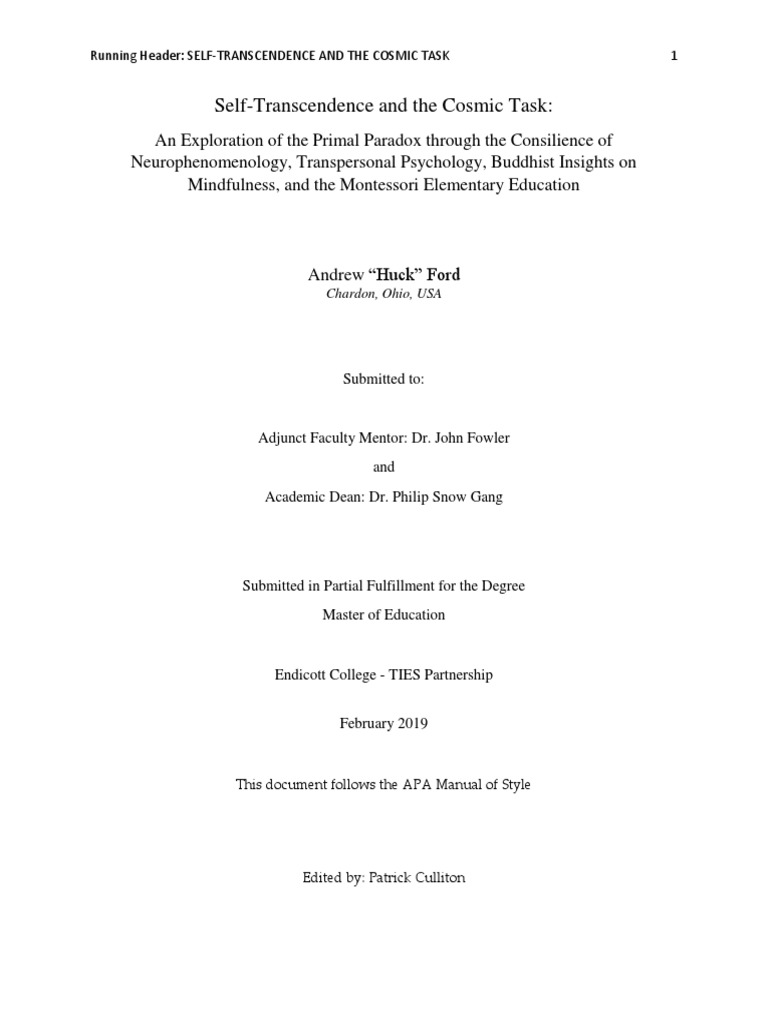 Self-Transcendence and The Cosmic Task A | PDF | Stars | Universe