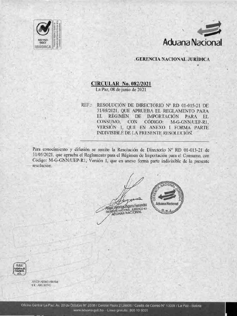 Circular 082 2021 AN | PDF