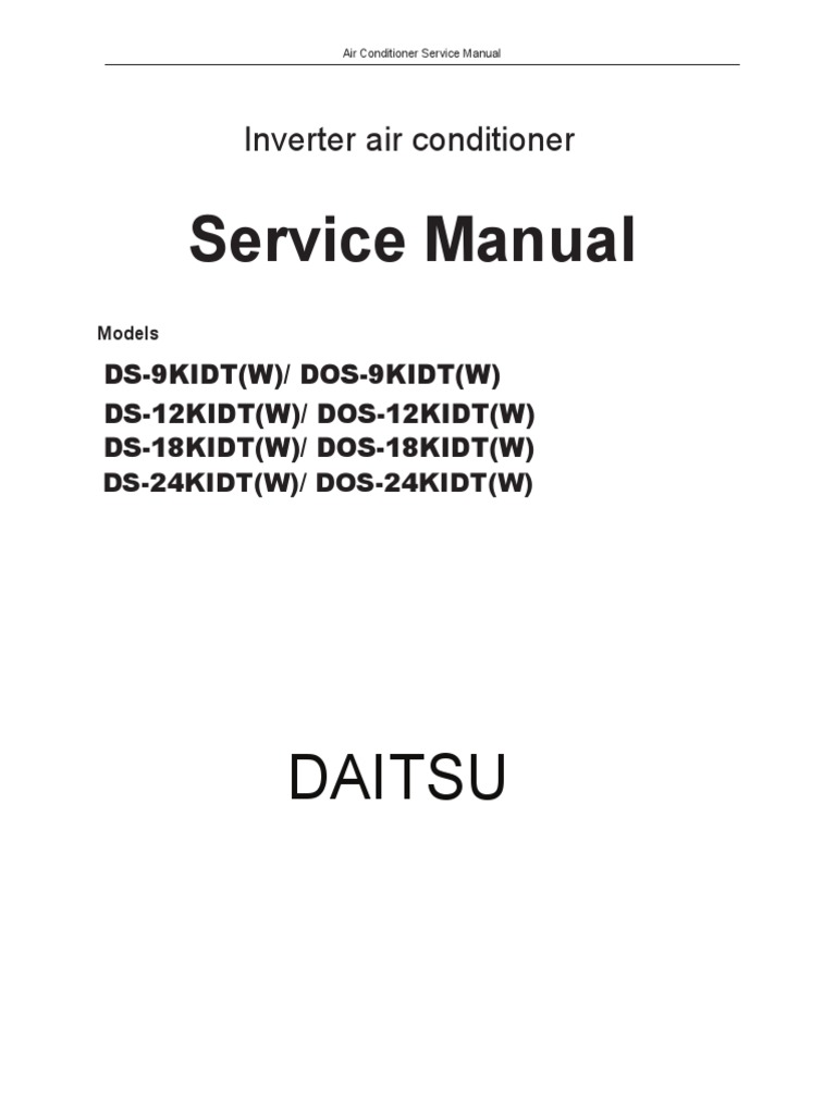 Service Manual: Daitsu Daitsu | PDF | Air Conditioning | Ac Power Plugs ...