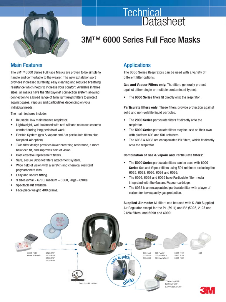 3m-6000-full-face-mask-data-sheet-pdf-chemistry-materials
